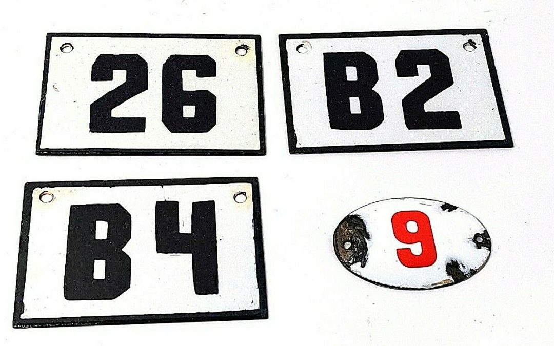 Enameled House Door Gate Number Soviet Vintage Door Metal Number Sign